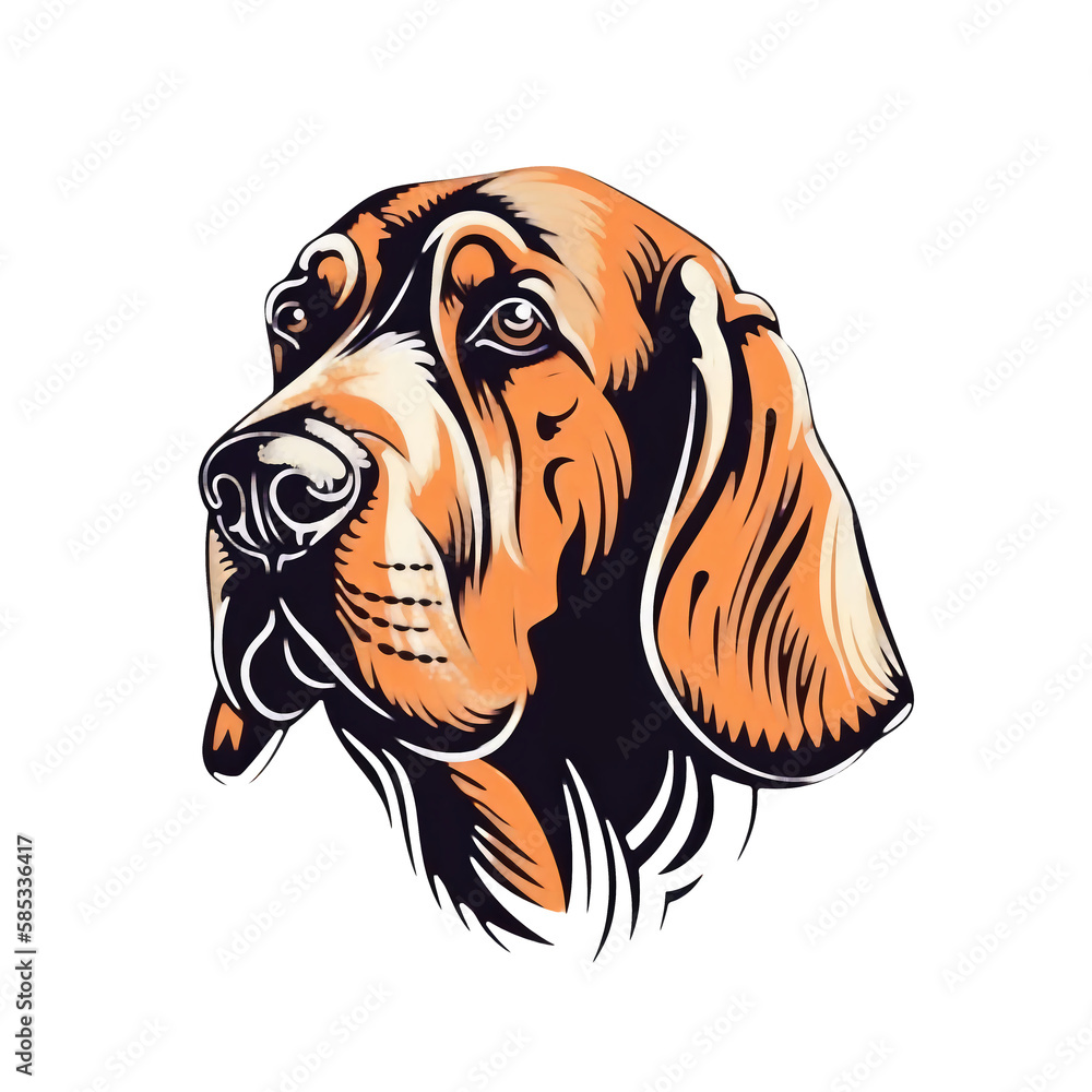 Logo Bloodhound Dog on Isolated Tansparent Background, png. Generative ...