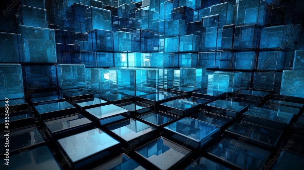 Abstract 3D background featuring glass squares, ideal for various ...
