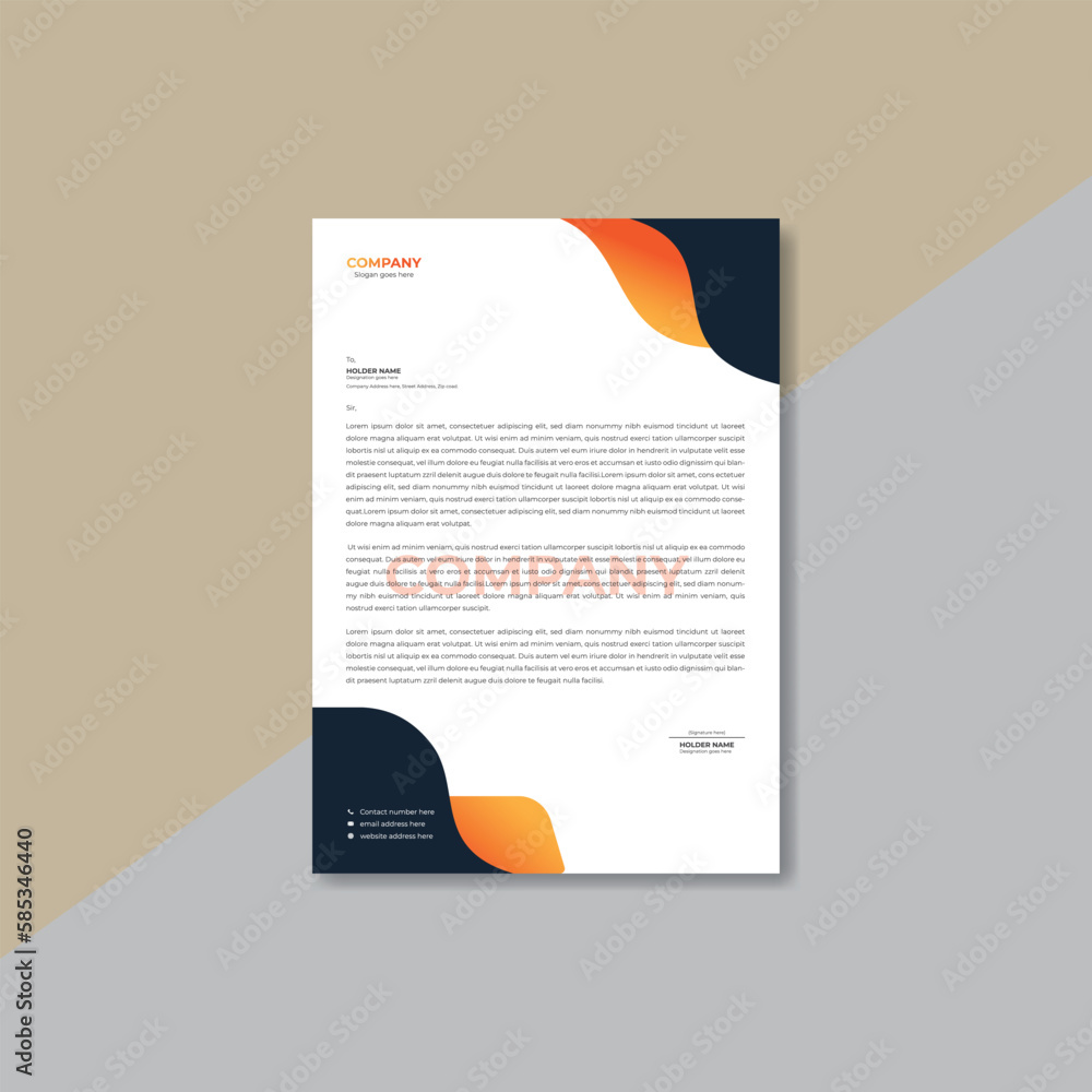 Abstract design for letter head templet Stock Vector | Adobe Stock