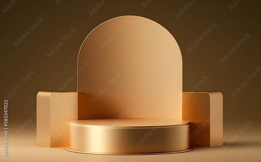 Gold podium background product stage display on 3d geometric platform ...