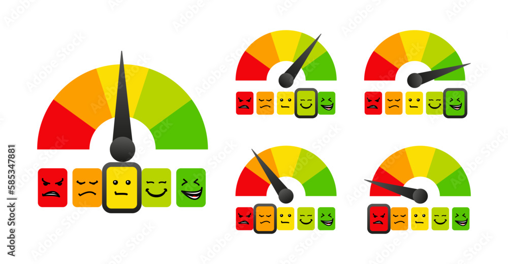 Customer satisfaction rating scale. Feedback in form of emotions ...