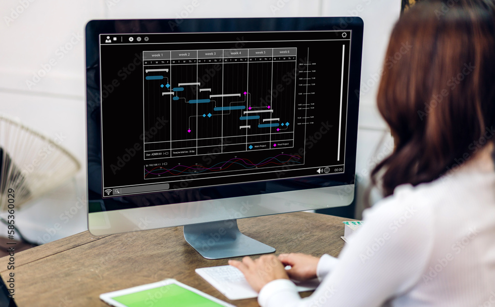 Asian businesswoman with calendar schedule time plan appointment ...