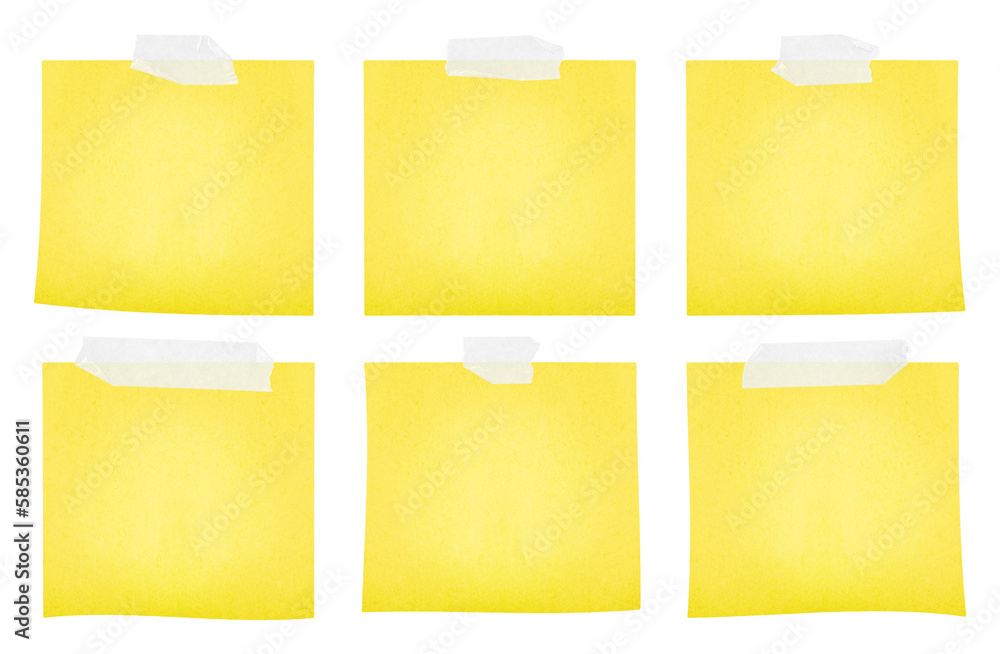 realistic sticky notes on transparent background, extracted, isolated ...