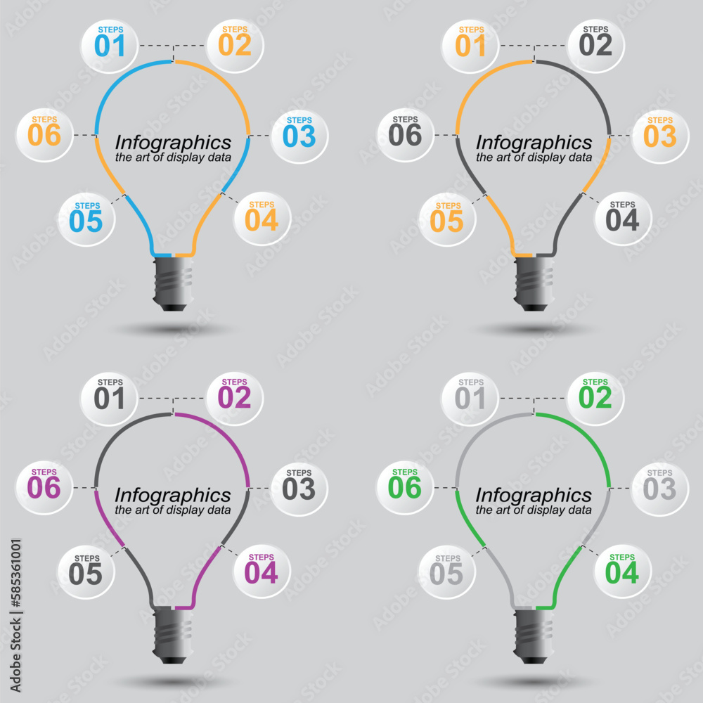 Collection infographic template for modern data visualization and ...