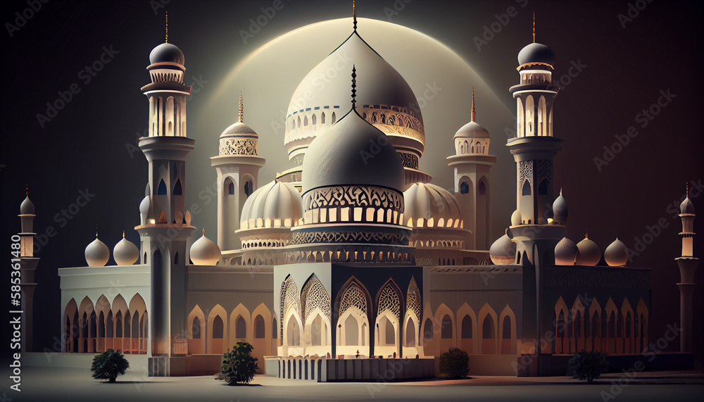 Islamic Culture, Mosque, Masjid, with use of AI tools Stock ...