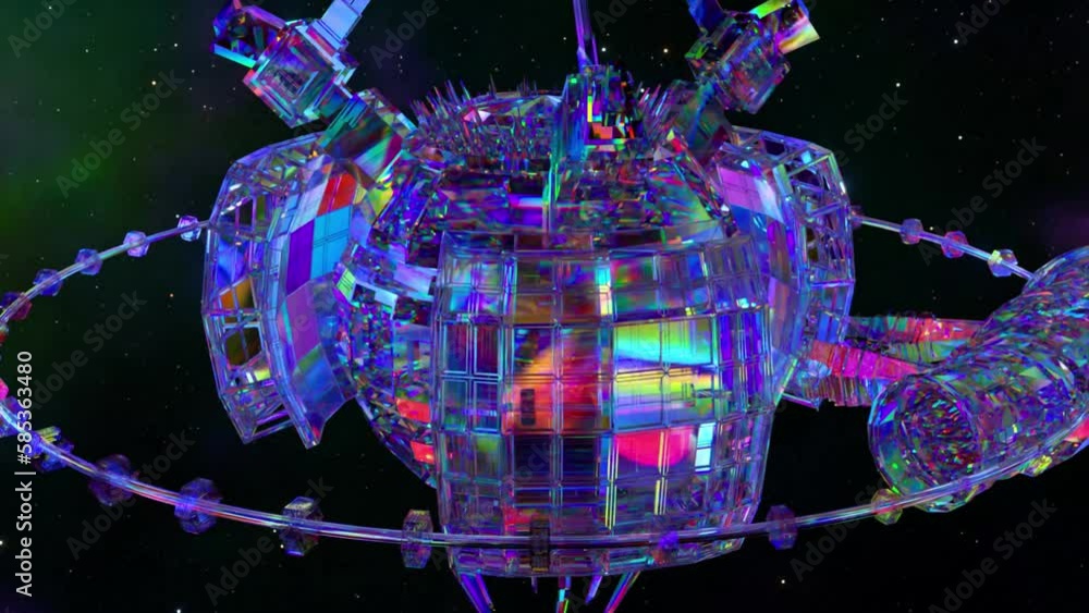 A diamond spaceship is assembled in the middle of outer space. Science ...