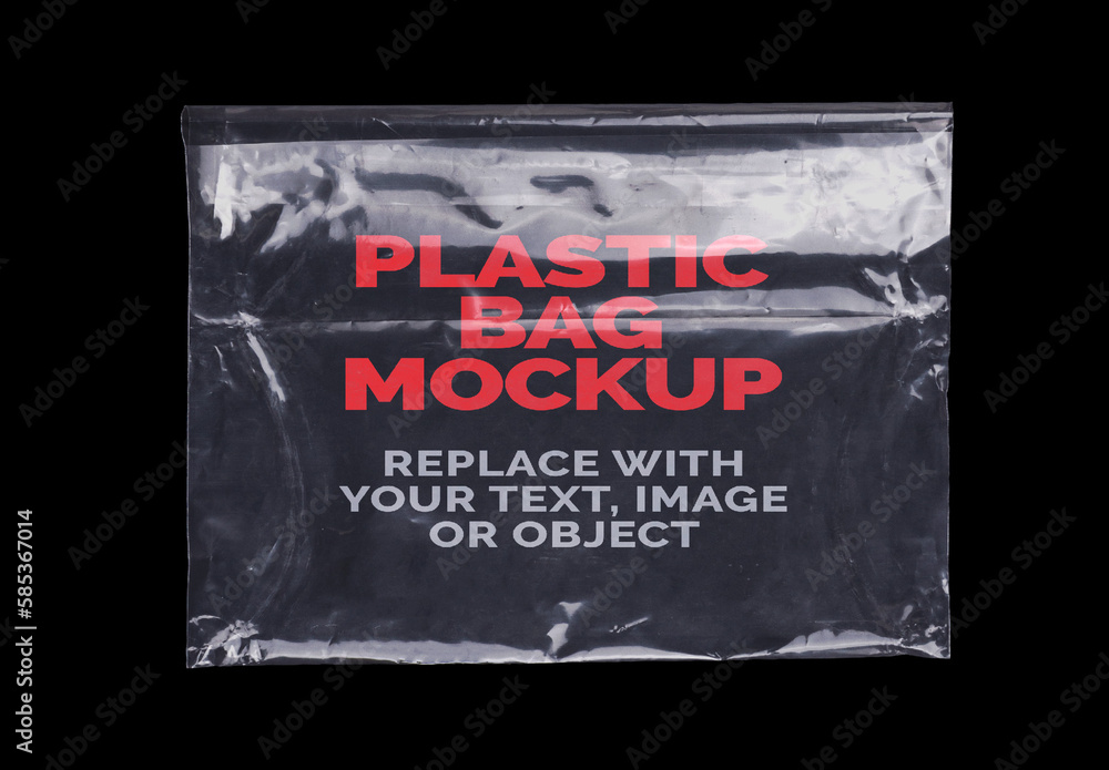Plastic Bag Transparent Case Texture Effect Mockup Template Stock ...