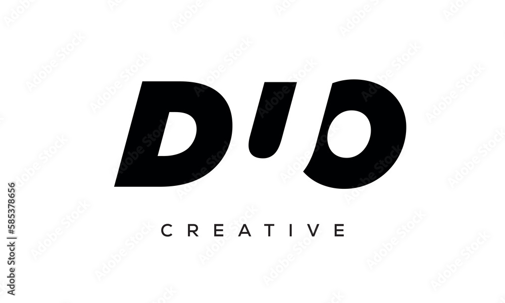 DUO letters negative space logo design. creative typography monogram ...