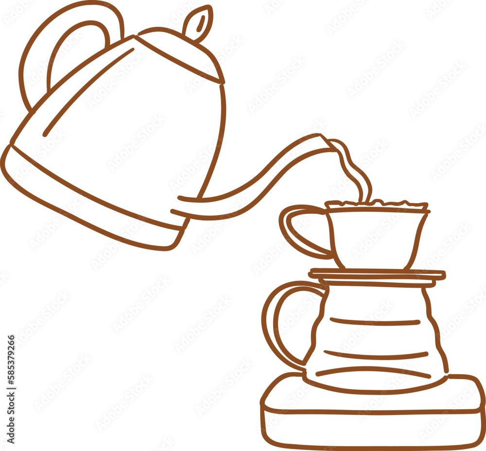 coffee drips tool_equipment_hand drawing_vector_coffee drip_file eps ...