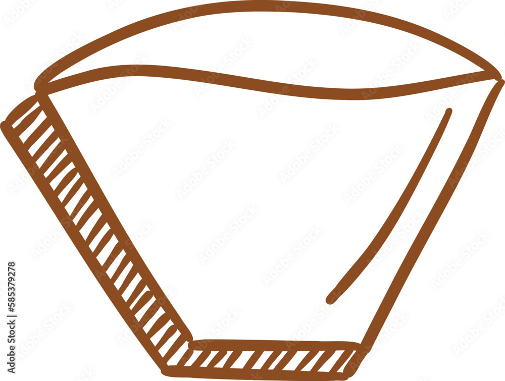 coffee drips tool_equipment_hand drawing_vector_filter paper_coffee ...