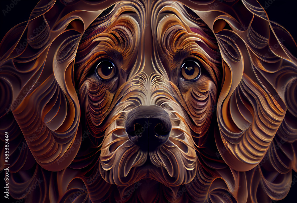 A complex, multi-layered pattern of interlocking shapes that resembles ...