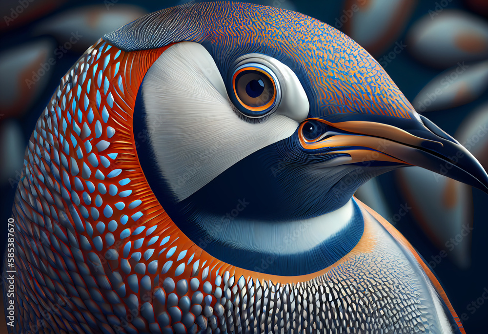 A complex, multi-layered pattern of interlocking shapes that resembles ...