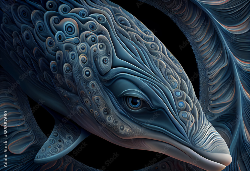 A complex, multi-layered pattern of interlocking shapes that resembles ...