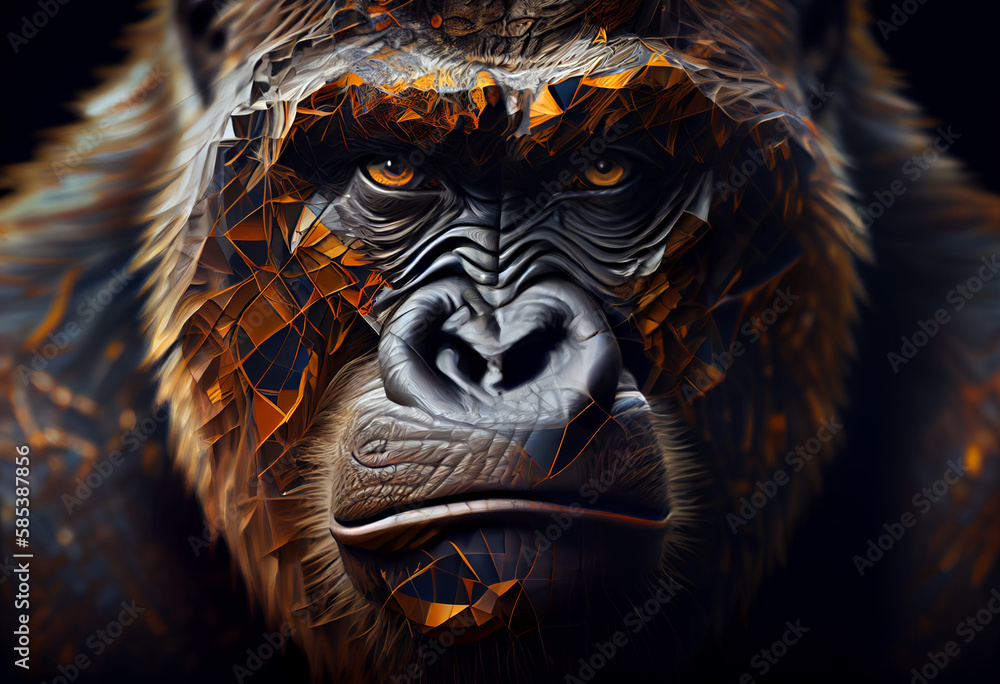 A complex, multi-layered pattern of interlocking shapes that resembles ...