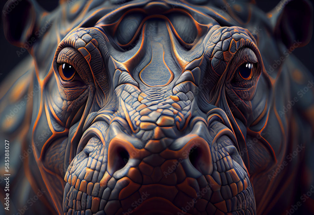 A complex, multi-layered pattern of interlocking shapes that resembles ...