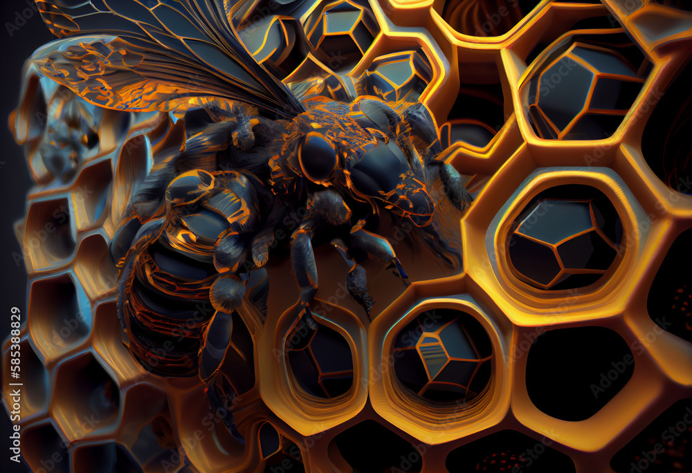 A complex, multi-layered pattern of interlocking shapes that resembles ...