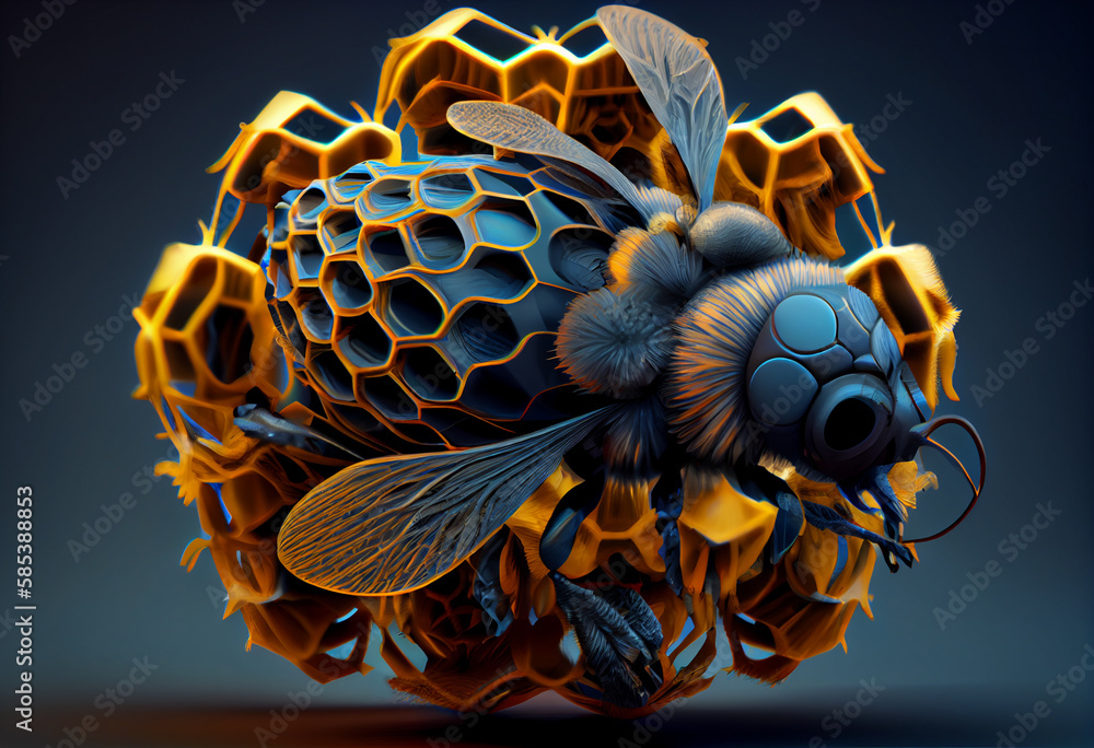 A complex, multi-layered pattern of interlocking shapes that resembles ...