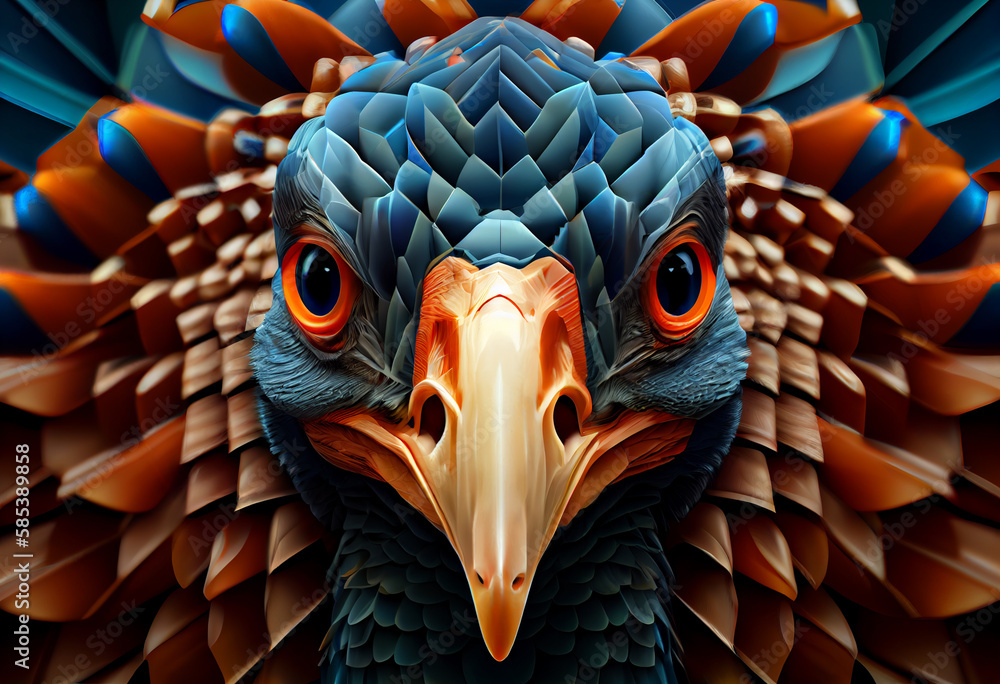 A complex, multi-layered pattern of interlocking shapes that resembles ...