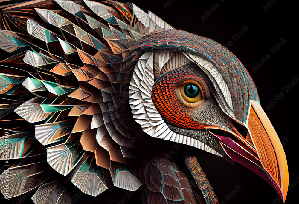 A complex, multi-layered pattern of interlocking shapes that resembles ...