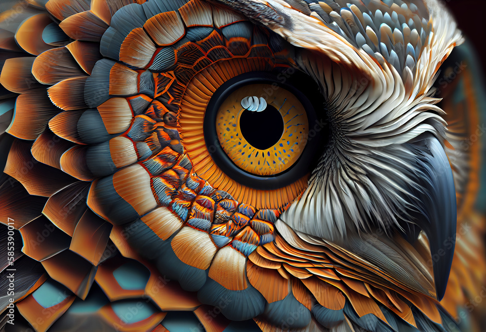 A complex, multi-layered pattern of interlocking shapes that resembles ...