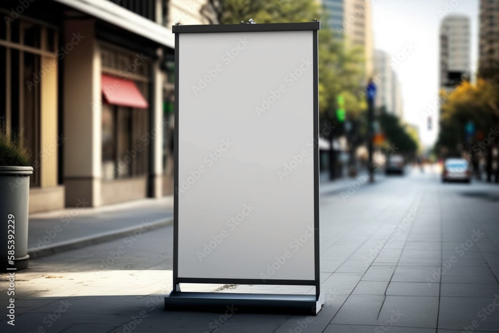 Blank roll up empty banner without alphabet design mockup, background ...