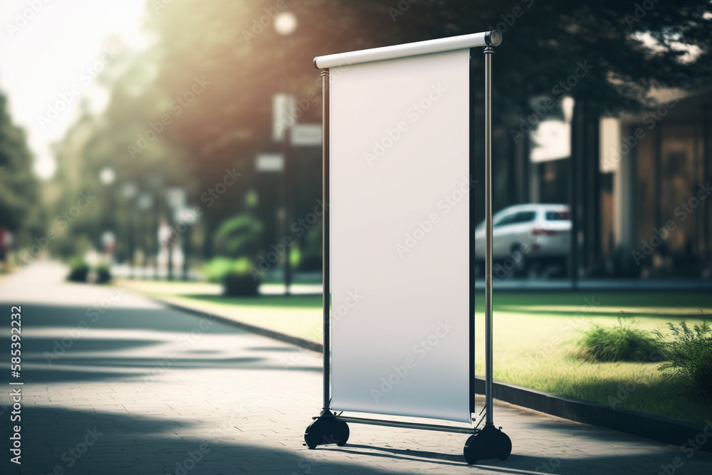 Blank roll up empty banner without alphabet design mockup, background ...