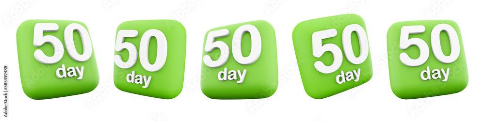 3d rendering 50 days to go different positions icon set. 3d render ...