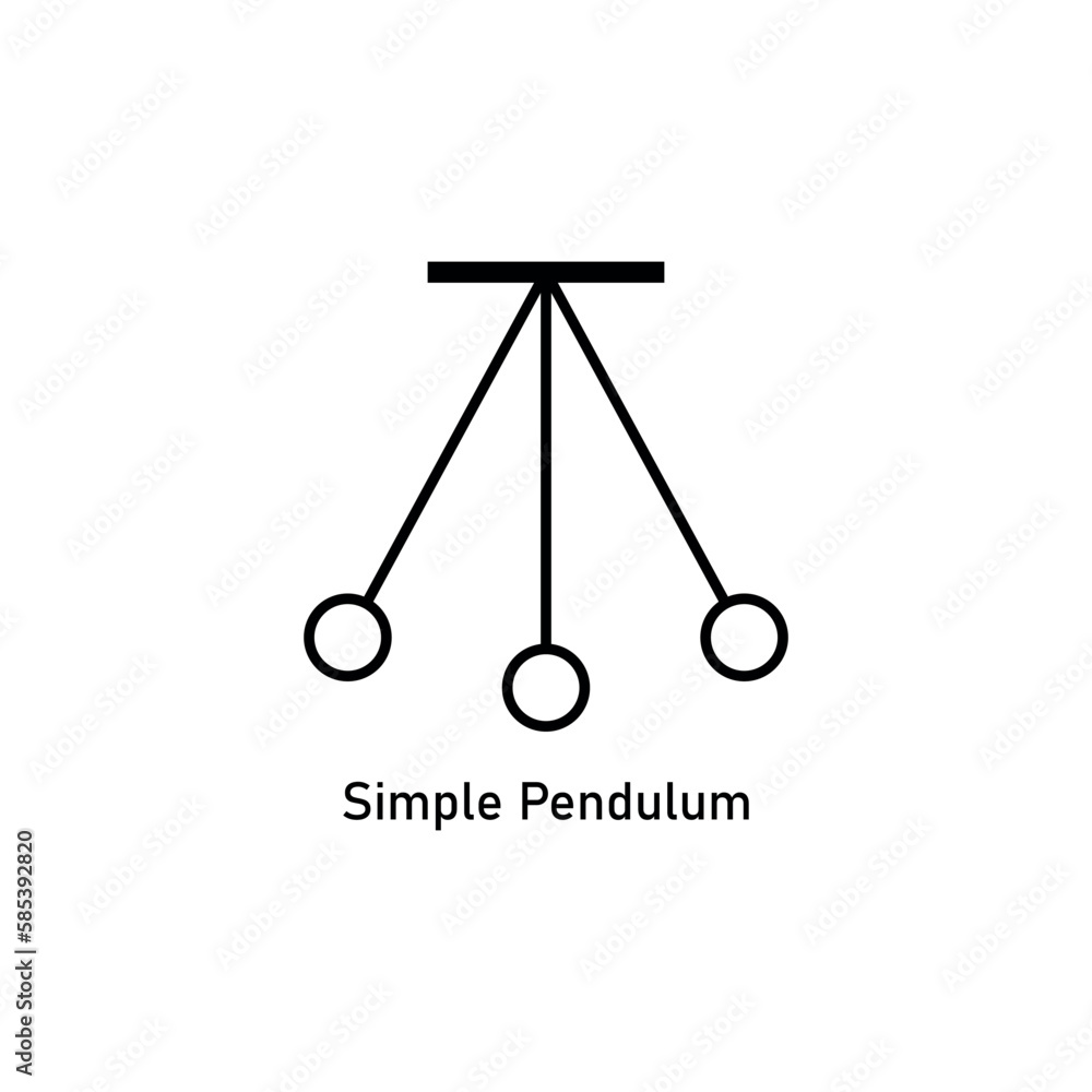 Diagram of simple pendulum harmonic motion. Vector illustration isolated on white background ...