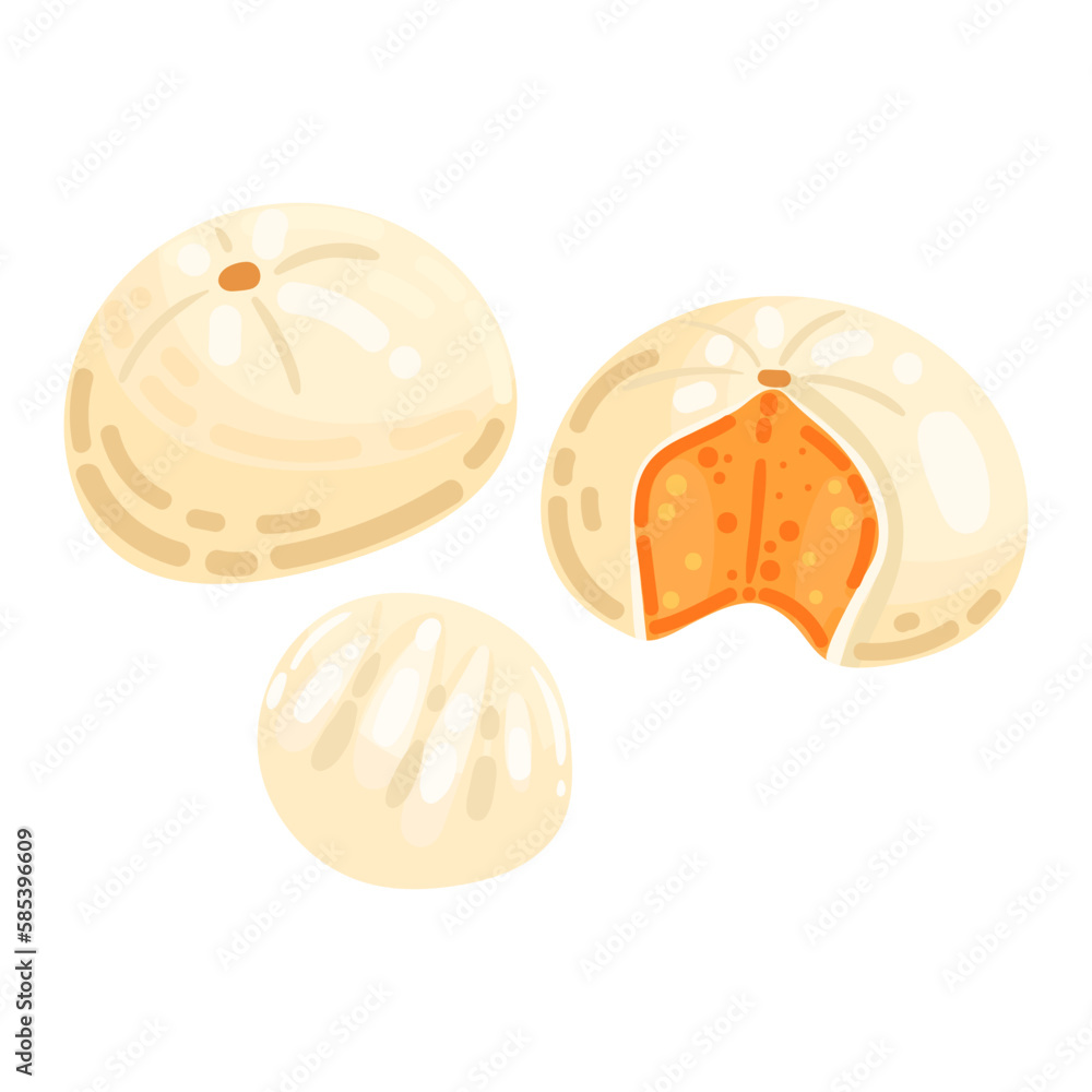 Cute cartoon dumplings vector drawing. Traditional chinese dumplings ...
