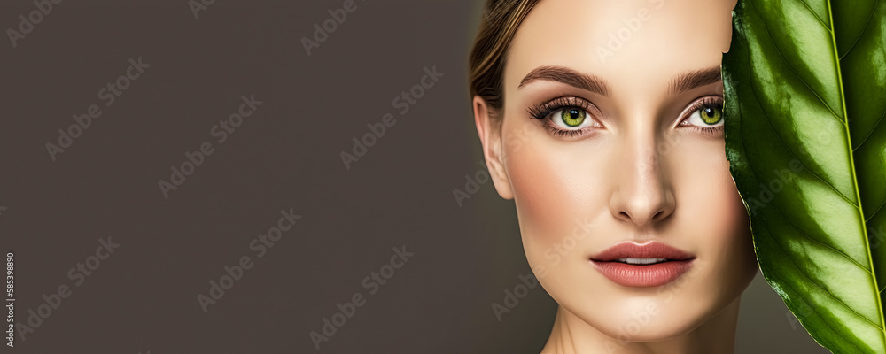 Young Woman with a beautiful face and Perfect clean fresh skin. Model ...