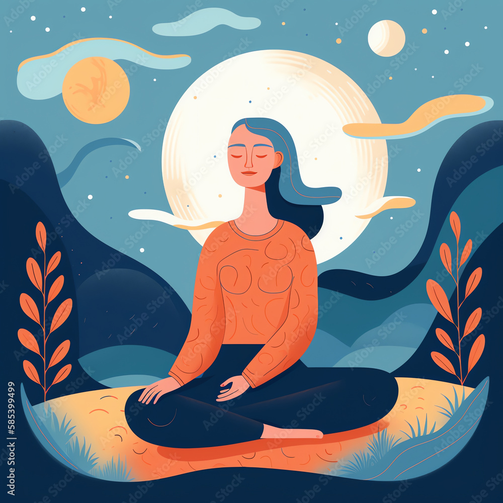 Ilustrace „illustration of a person practicing mindfulness or ...