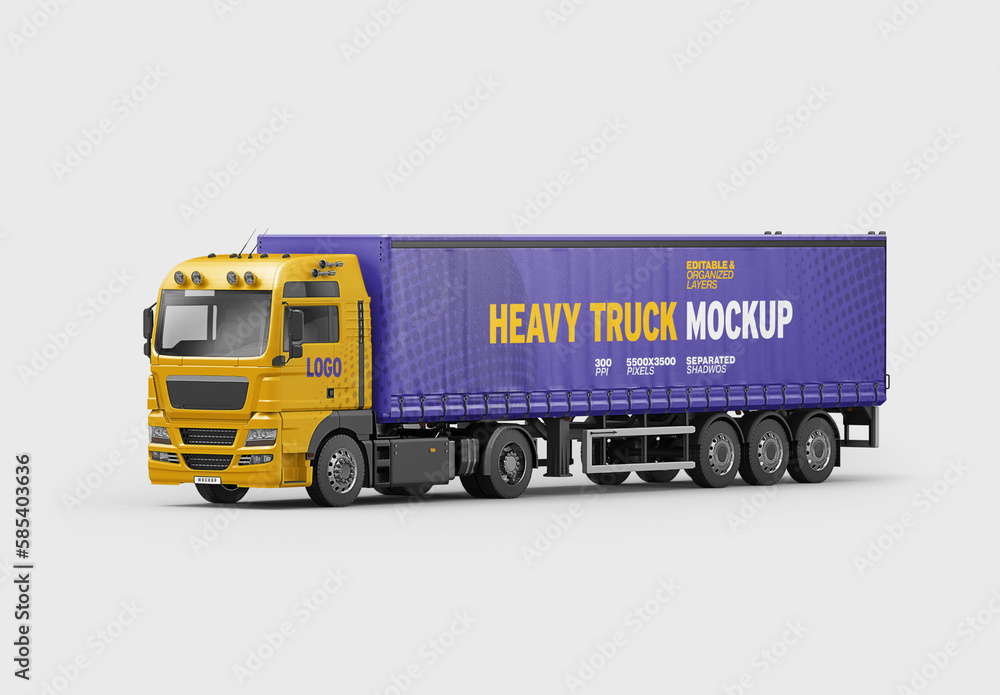 Heavy Truck Mockup Stock Template | Adobe Stock