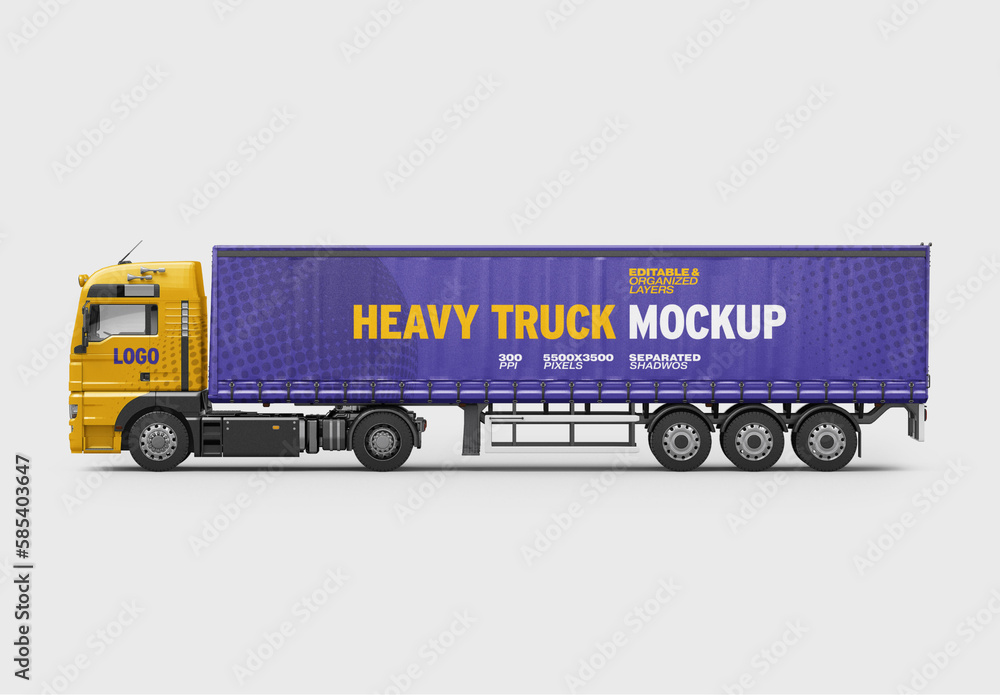 Heavy Truck Mockup Stock Template | Adobe Stock