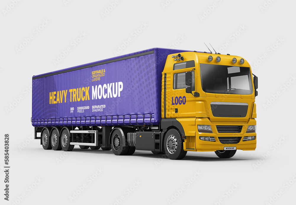 Heavy Truck Mockup Stock Template | Adobe Stock