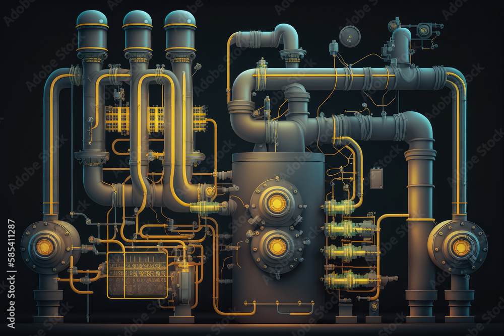 Natural Gas Pipeline System Network with Pumping Stations and Valve ...