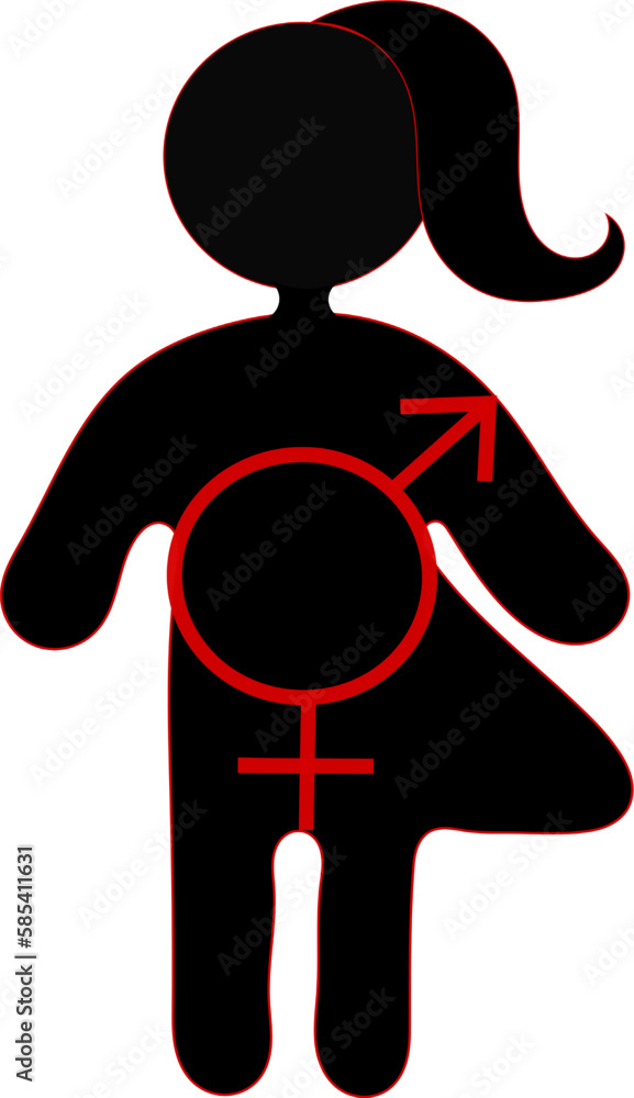 Vektorová Grafika „lgbtq Abstract Vector Drawing With A Bigender Symbol