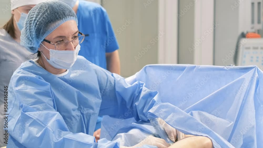 Processes of treatment of varicose veins. The patient is given local ...