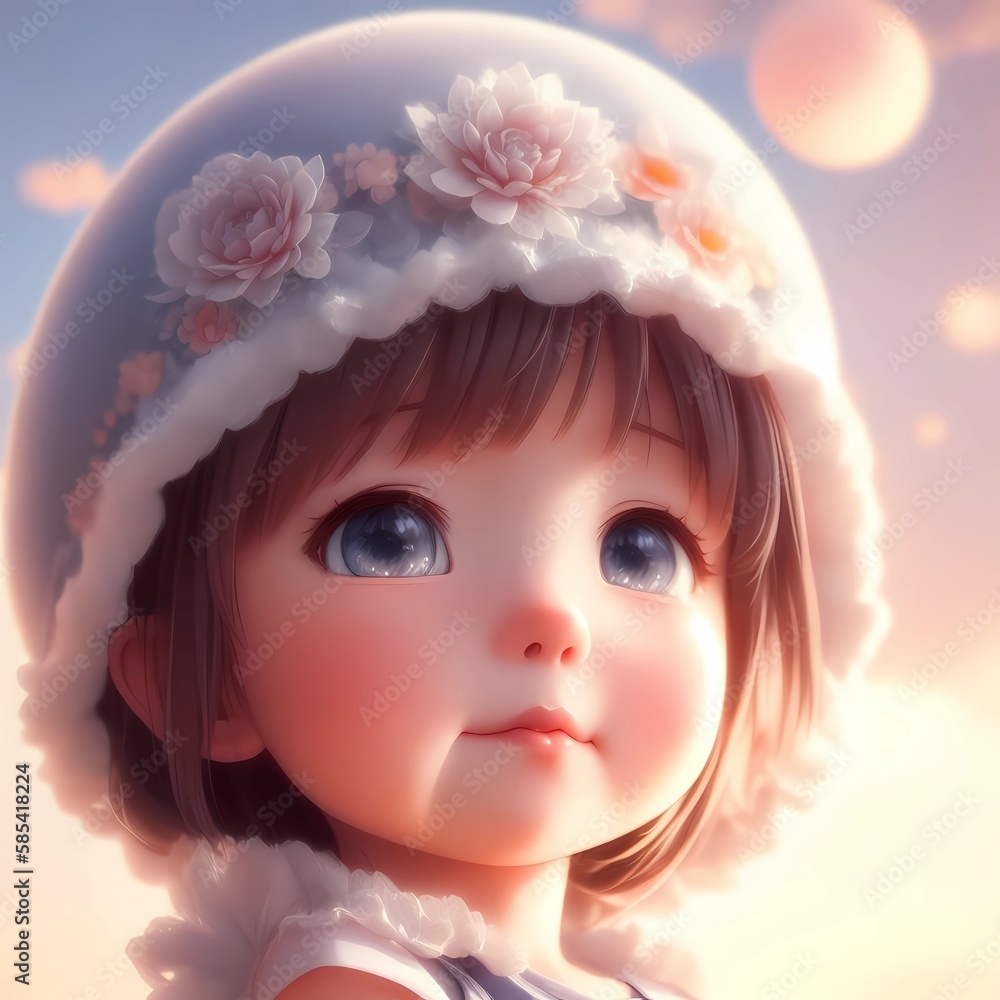 Anime girl little white , people, Background artwork digital art ...