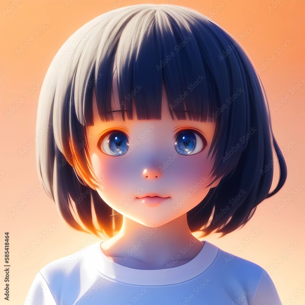 Anime girl little white , people, Background artwork digital art ...