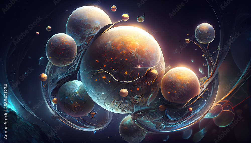 Quantum world background. Ai generated. Stock Illustration | Adobe Stock