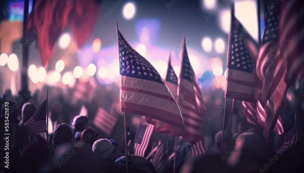 Background blur of crowd at political rally in the United States ...