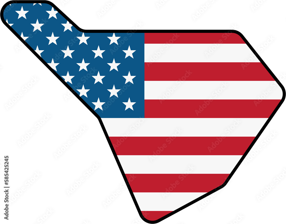 outline drawing of south carolina state map on usa flag. Stock ...