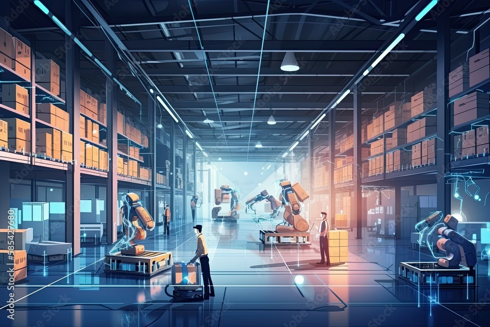 Robots and People Working Together in Logistic Warehouse: Illustrating ...