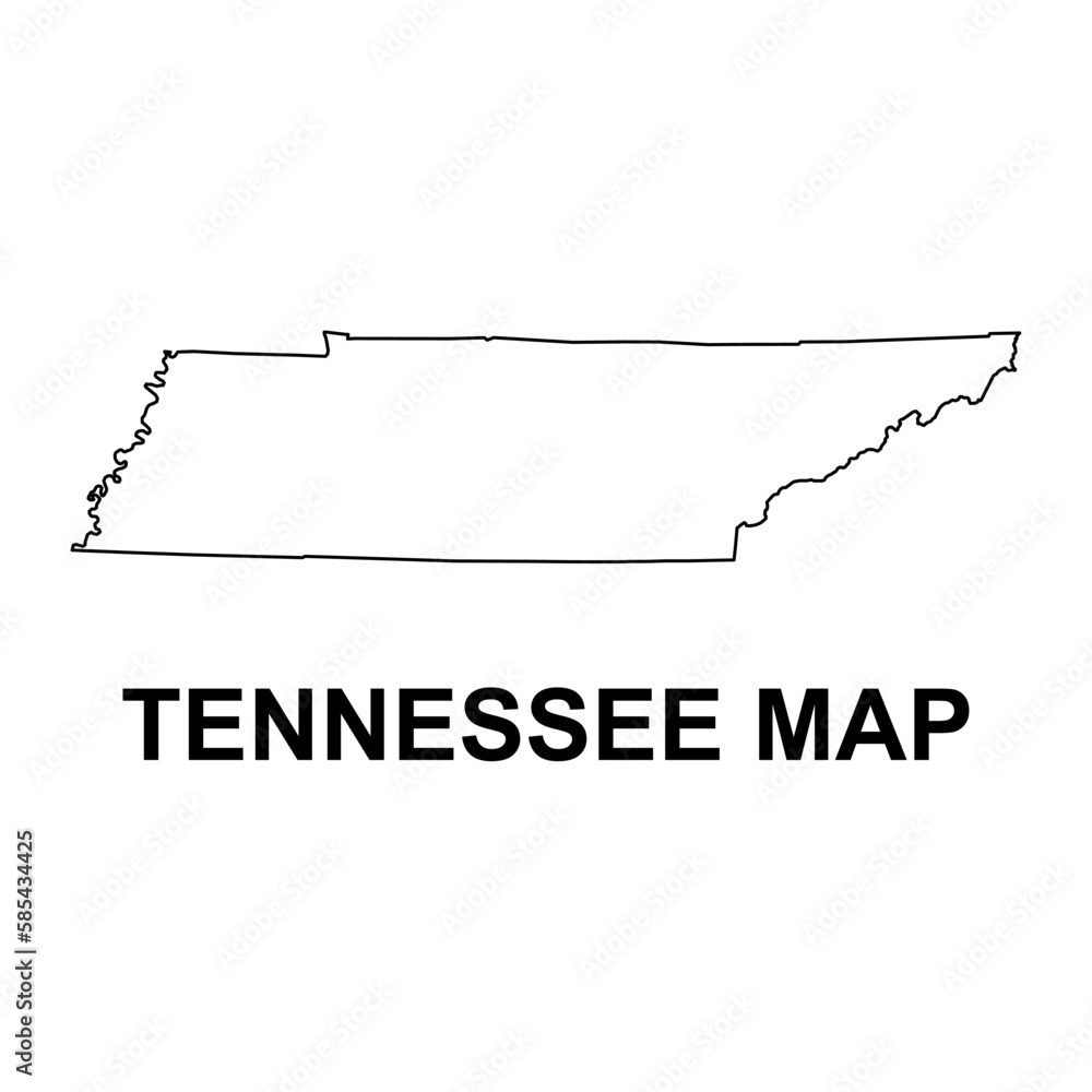 Tennessee map shape, united states of america. Flat concept icon symbol ...