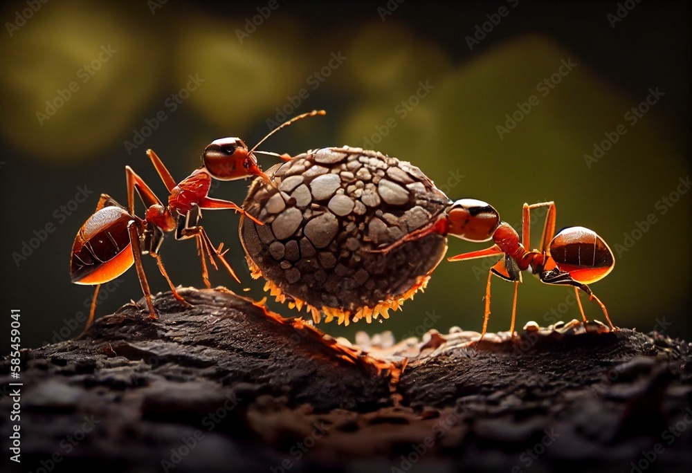 Ant action standing.Ant bridge unity team,Concept team work together ...