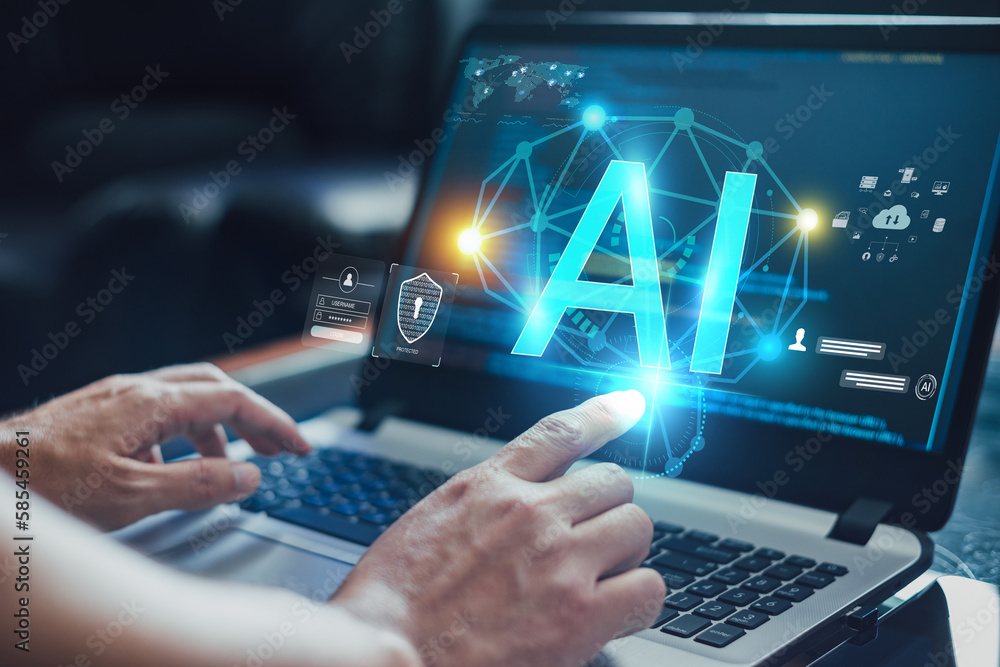 Artificial Intelligence - AI Chatbot concept. machine learning from big ...