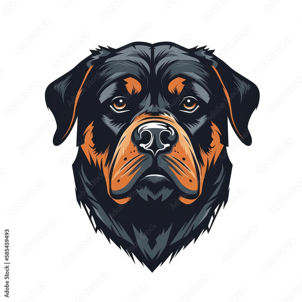Logo Rottweiler Dog on Isolated Tansparent Background, png. Generative ...