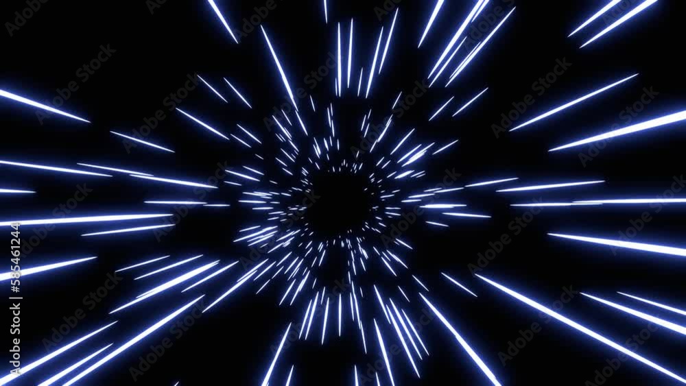Blue light abstract background on black background. galactic speed of ...