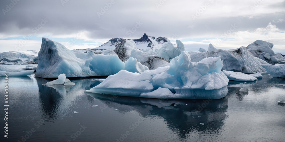 Melting polar ice caps - Generative AI Stock Illustration | Adobe Stock