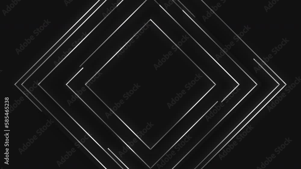 abstract black background with diamond shapes in elegant lines looping ...
